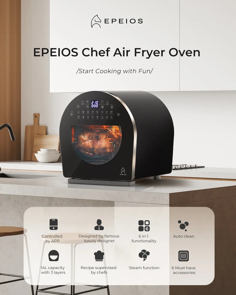 Epeios FoElem Chef - Air/Steam Fry Oven | eMarket Kuwait
