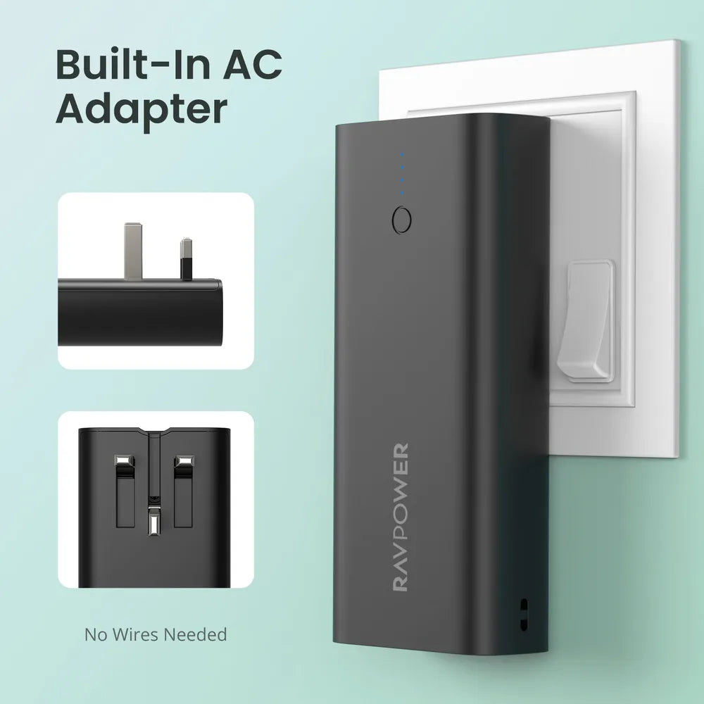 RavPower RP-PB243 10000mAh 3 - Ports with Power Bank UK Plug | eMarket ...