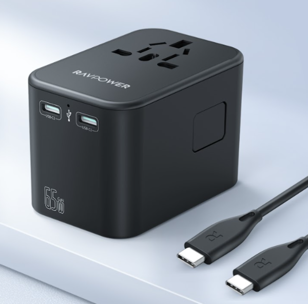 RAVPower RP-PC1035 PD PIONEER 65W 3-Port Travel Charger with 100W USB-C ...