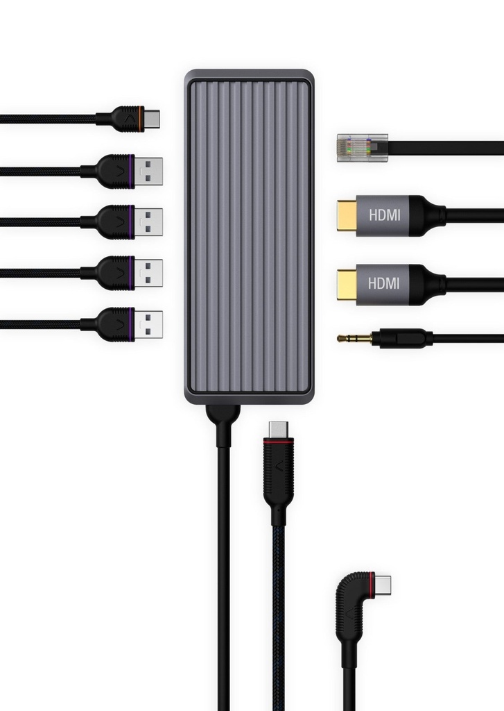 UNISYNK USB-C to 10 Dual Screen Hub with 100W PD power throughput ...